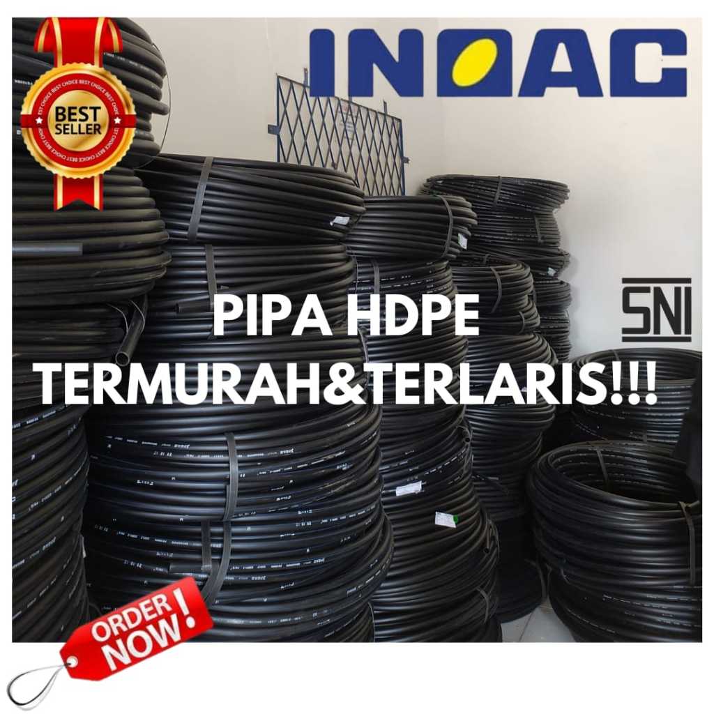 Jual PIPA HDPE/SELANG AIR HITAM INOAC 1/2 INCH | Shopee Indonesia
