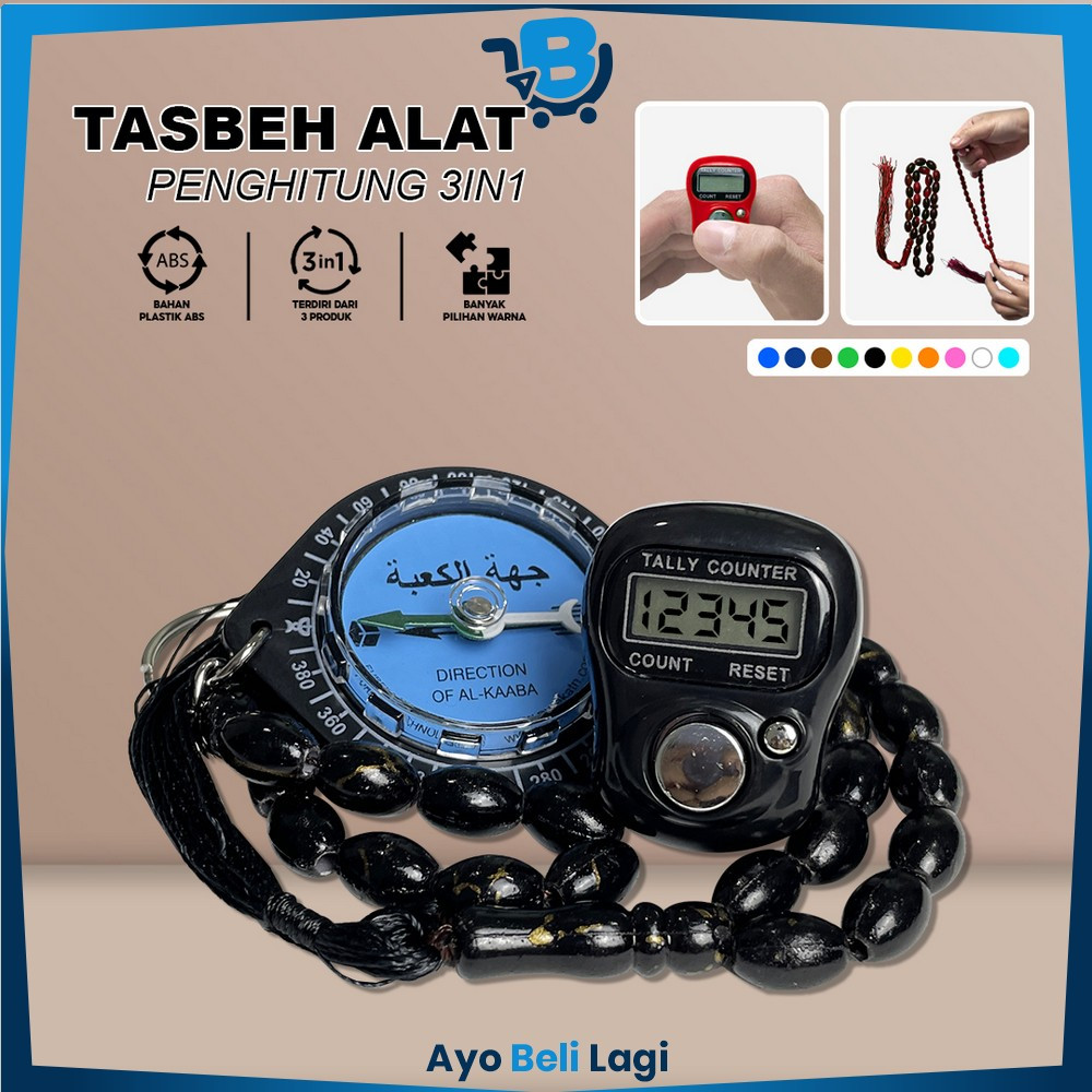 Jual Tasbih Digital Mini 3IN1 Set Gantungan Kunci Kompas / Alat Hitung ...