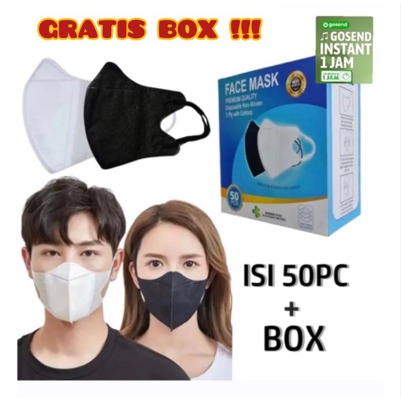 Jual MASKER DUCKBILL 3PLY DEWASA BERGARIS ISI 50pcs PER BOX MASKER ...