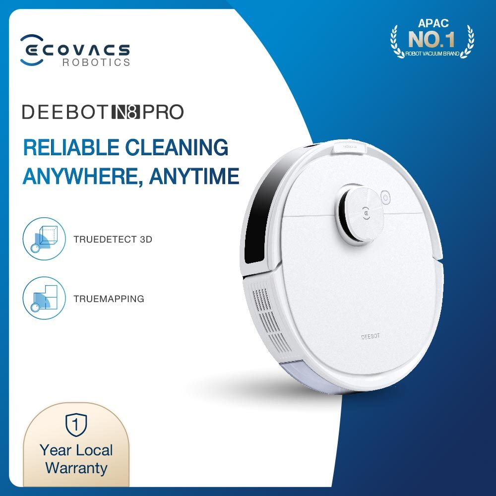Jual Ecovacs DEEBOT N8 PRO FREE AES White Robot Vacuum Cleaner Sapu Pel ...