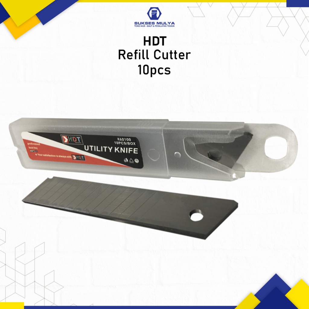 Jual HDT Isi Cutter Blade Refil Pisau Cutter Mata Kater Isi 10 Pcs 18mm ...