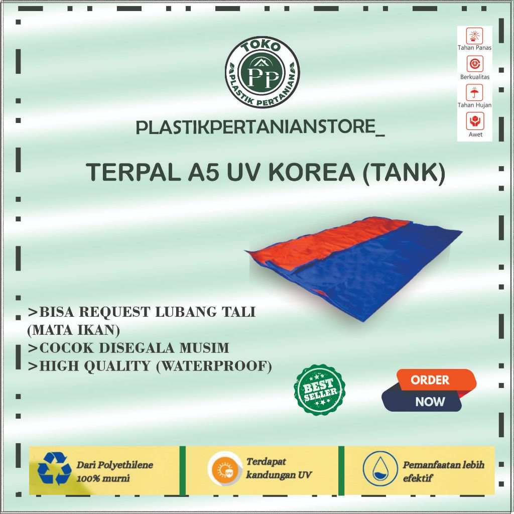 Jual TERPAL A5 UV KOREA (TANK) CUSTOM CHAT ADMIN | Shopee Indonesia