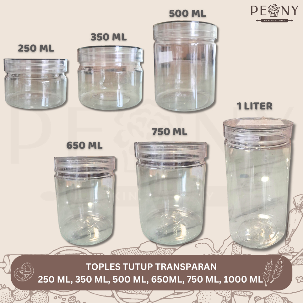 Jual TOPLES TABUNG TUTUP PET TRANSPARAN / TOPLES BENING 250, 350, 500, 650, 750 ML, 1 LITER ...