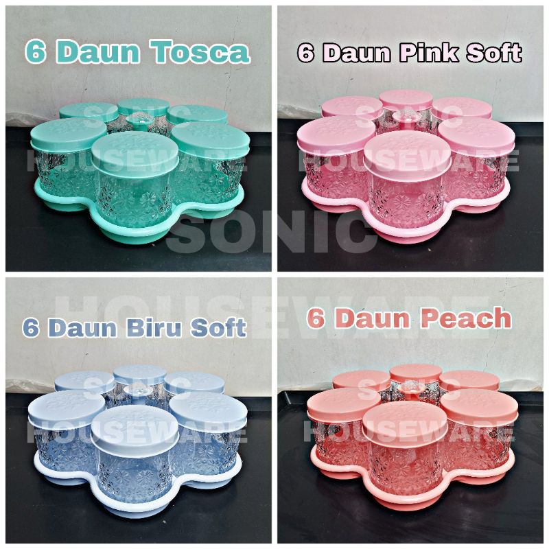 Jual Toples Kue Lebaran 6 Daun 5 Daun 4 Daun Putar Toples Nampan set ...
