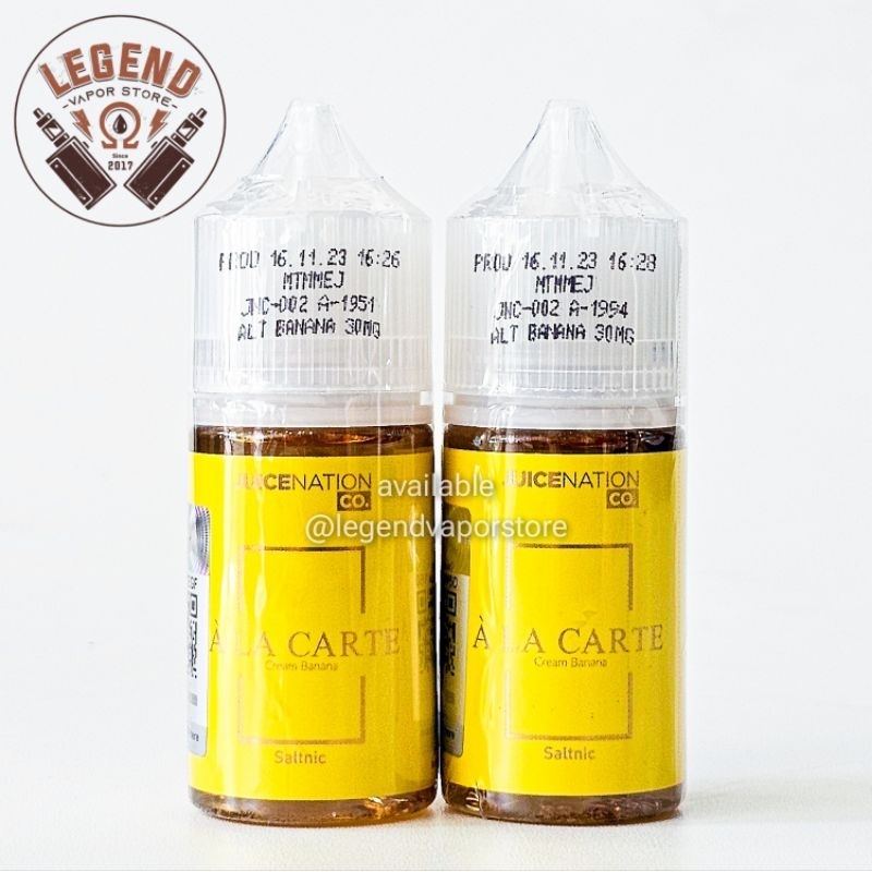 Jual SALT NIC - LIQUID ALA CARTE Cream Banana 30ML 30MG AUTHENTIC ...