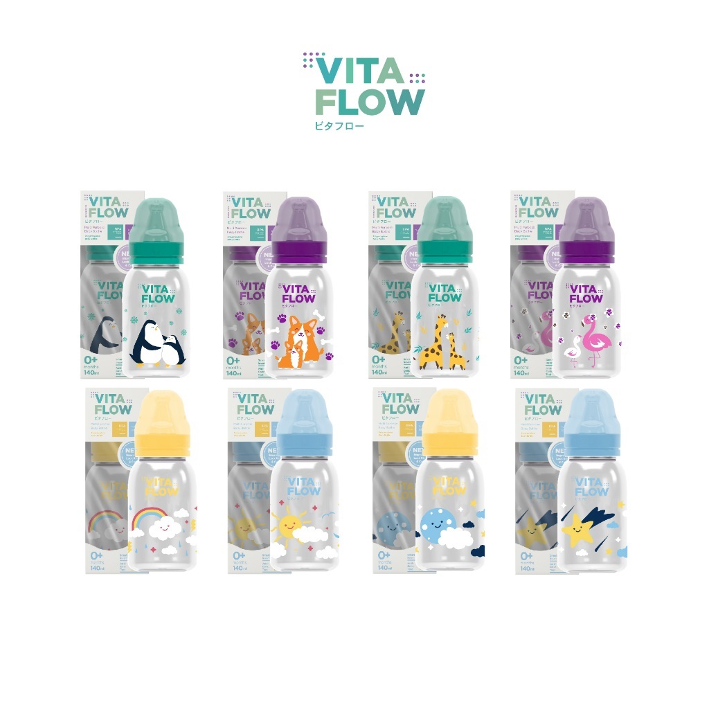 Jual VITA FLOW Botol Susu Multifungsi 140ml Sky Series Nursing Bottle ...