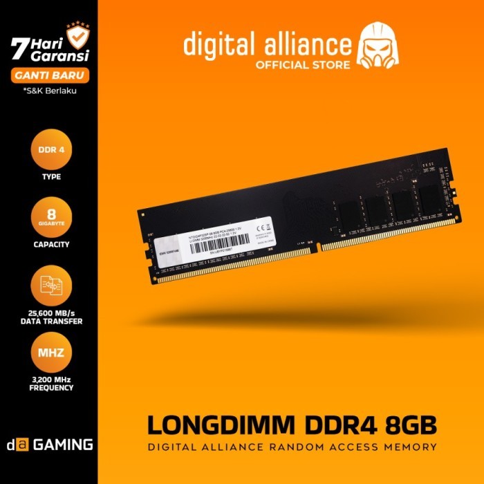 Jual RAM DA LONGDIMM 8GB DDR4 3200MHz PC4-25600 Ram PC | Shopee Indonesia