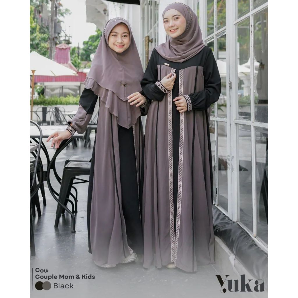 Jual Yuka Syar'i Dress + Hijab Baju Gamis Lebaran Model Kekinian 2024 ...