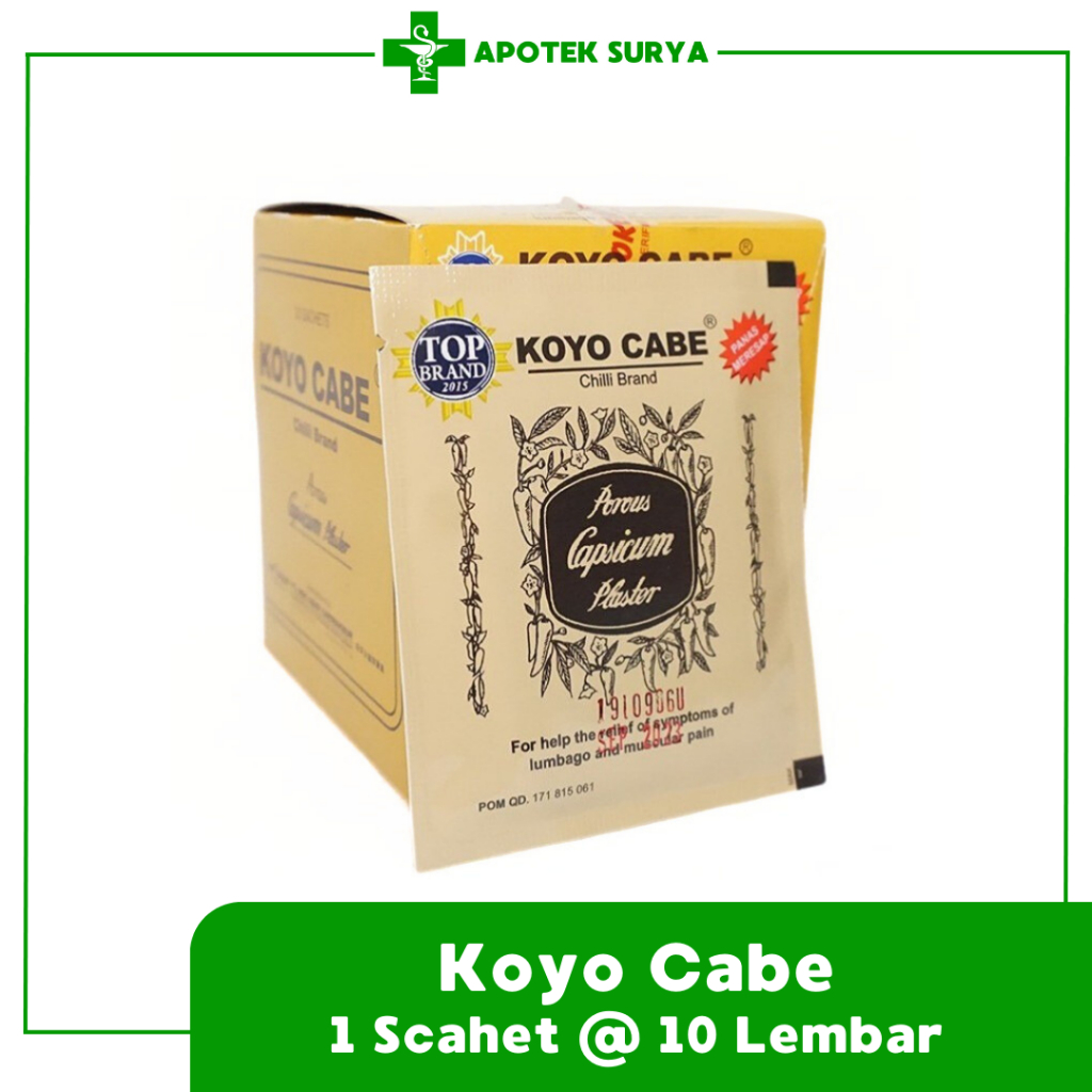Jual Koyo Cabe 1 Sachet @ 10 Lembar Meredakan Pegal Linu dan Nyeri Otot ...