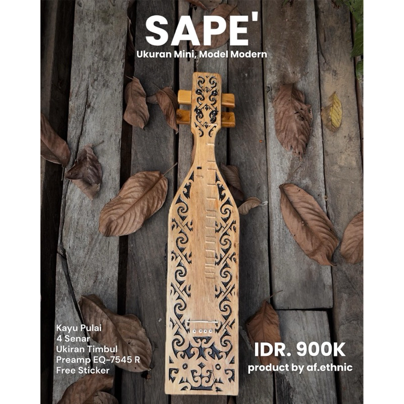 Jual Alat Musik Sape' (sape' mini, 4 senar) | Shopee Indonesia