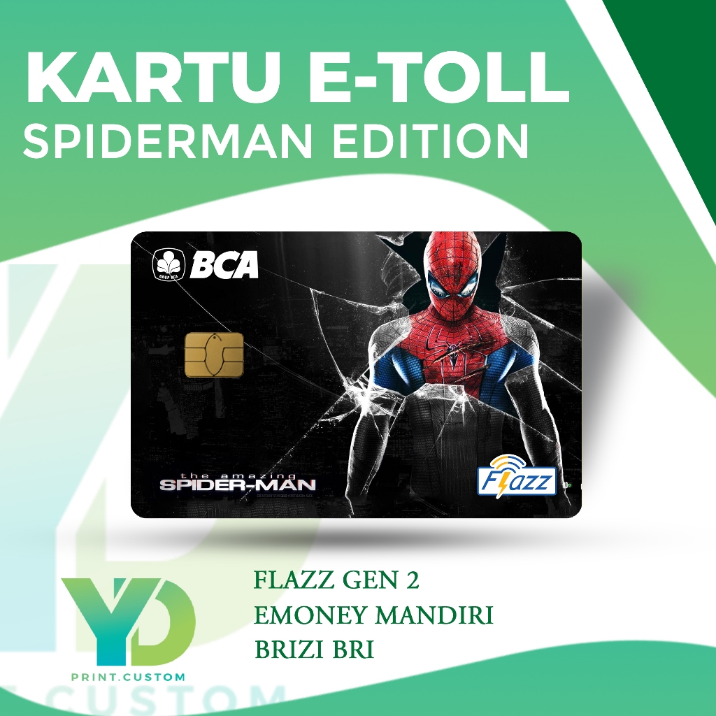 Jual Kartu Flazz BCA Gen 2 / Emoney Mandiri / Brizi BRI Edisi Spiderman | Shopee Indonesia