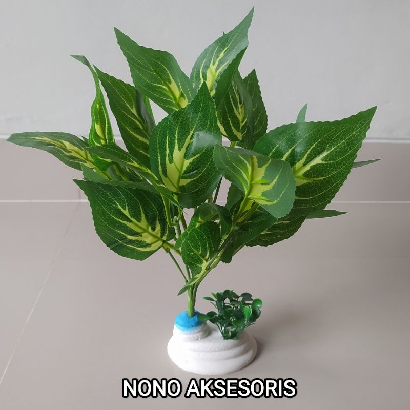 Jual Tanaman plastik hiasan aquarium akuarium aquascape daun rimbun ...