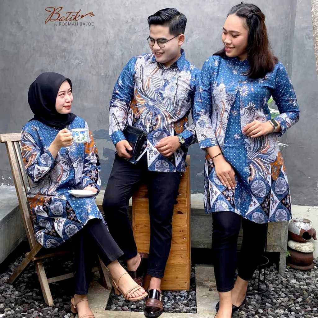 Jual Seragam batik kantor sarimbit keluarga couple modern | Shopee ...