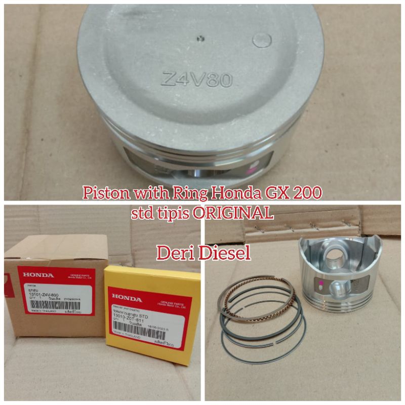 Jual piston + ring mesin honda GX 200 ring seher + ring piston (STD) original | Shopee Indonesia