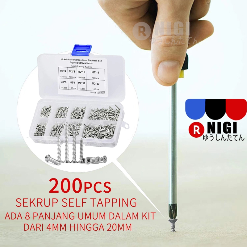Jual NIGI 800Pcs Sekrup Transistor Final Panjang/Sekrup Skrup FAB Sekrup Tapping | Shopee Indonesia