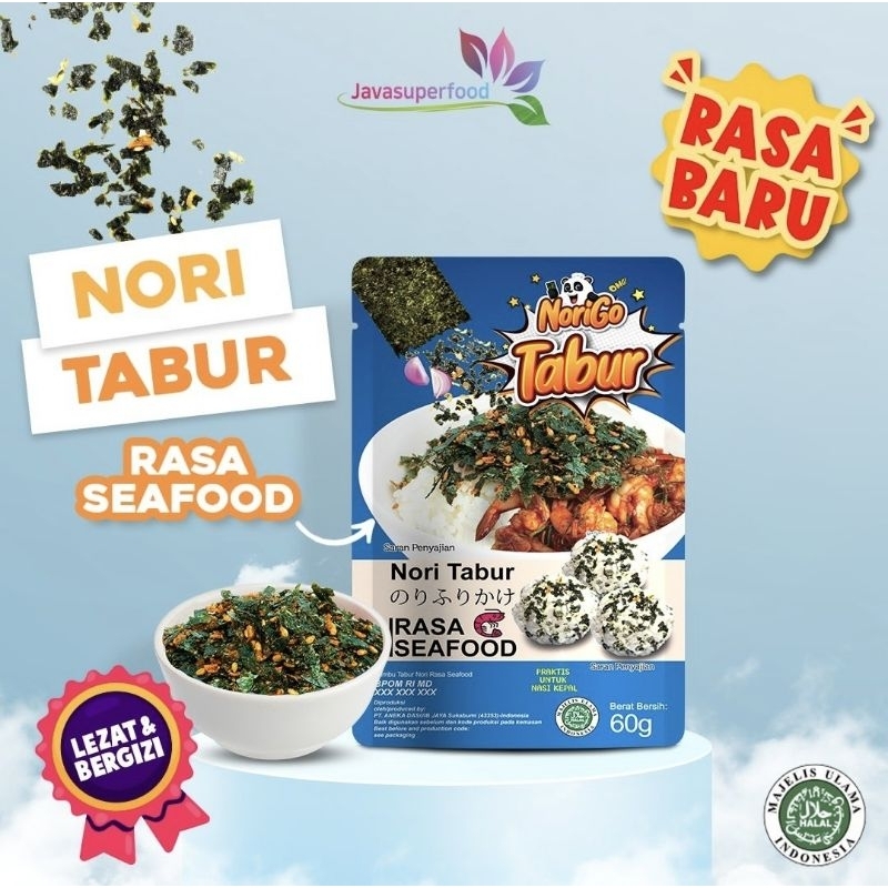 Jual nori tabur rasa seafood / rumput laut panggang tabur / nori pouch ...