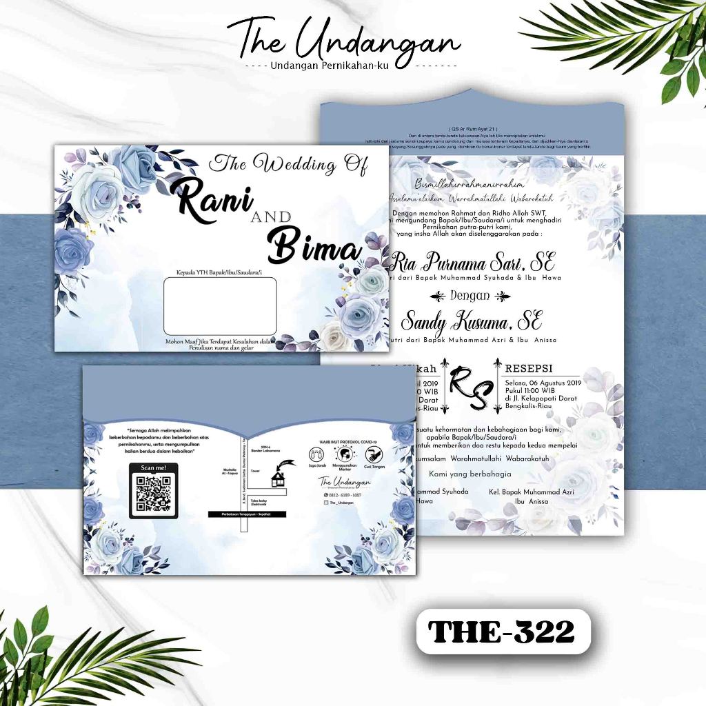 Jual Undangan pernikahan SEMI AMPLOP Brief card 200 gsm Undangan ...