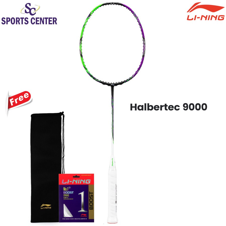 Jual New Raket Badminton Lining Halbertec 9000 AYPU021 Green Purple ...