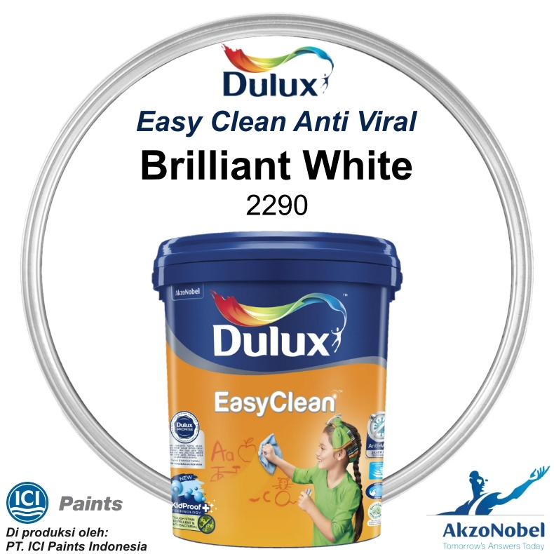 Jual CAT DULUX EASY CLEAN 20 LT - BRILLIANT WHITE 2290 | Shopee Indonesia
