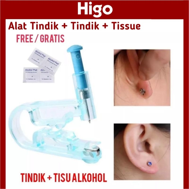 Jual HIGO Alat Tindik Telinga Lidah Steril Ear Piercing Alat Pasang ...