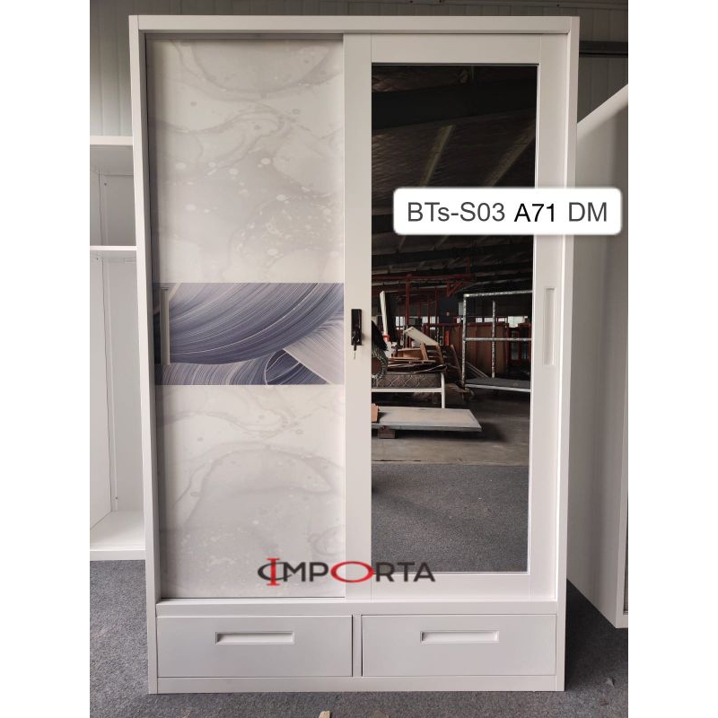 Jual Lemari Pakaian 2 Pintu Sliding Jumbo Full Besi by IMPORTA | Shopee ...