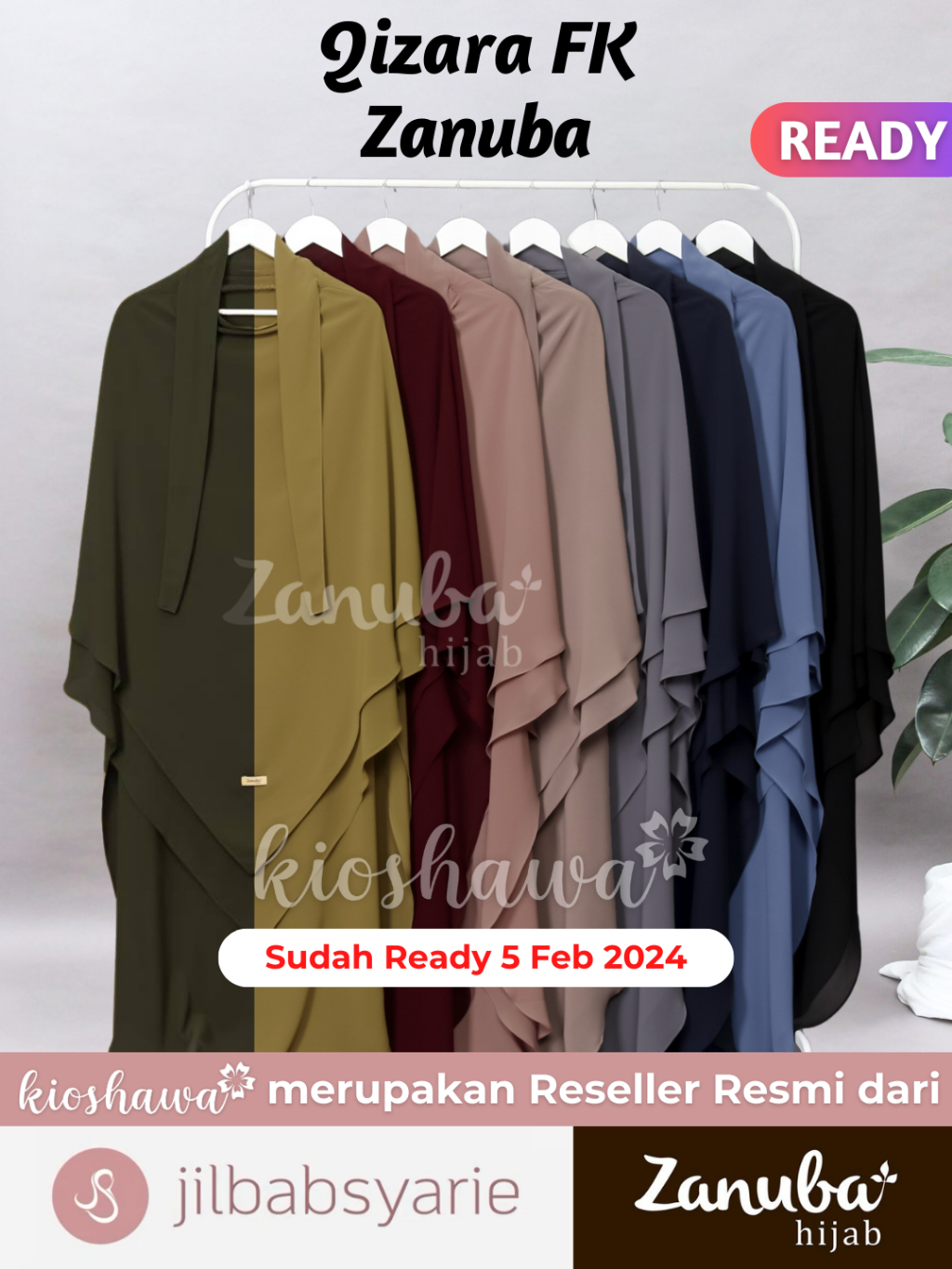 Jual QIZARA FK Zanuba Hijab Official Jilbabsyarie . FRENCH KHIMAR LANCIP OVAL Ceruti 2 Layer ...