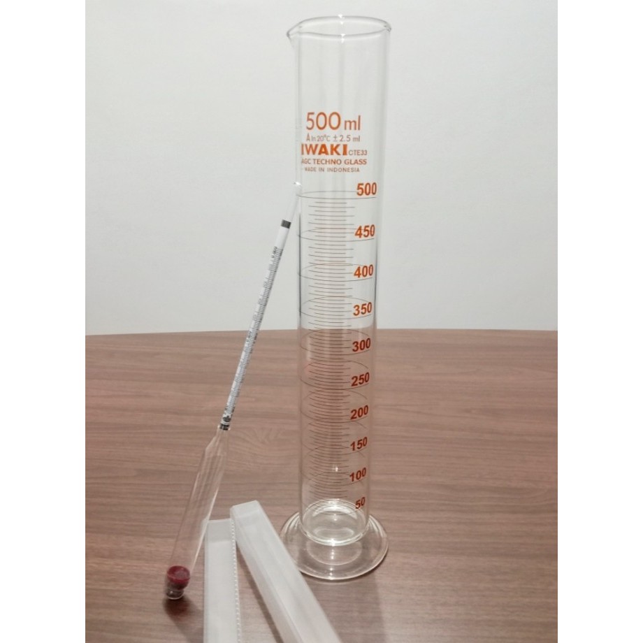 Jual Set Hydrometer Plus Gelas Ukur 500 ml Density Test BBM Solar ...
