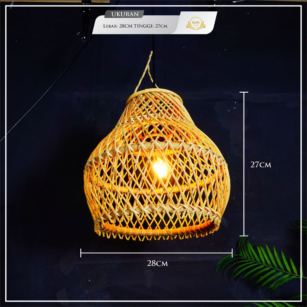 Jual Kap Lampu Rotan Hiasan Ruangan / Dekor Lampu Cafe aesthetic ...