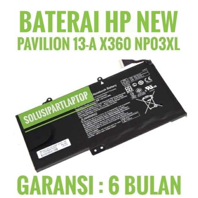 Jual BATERAI HP PAVILION 13-A X360 NP03XL ENVY 15-U BLACK | Shopee ...
