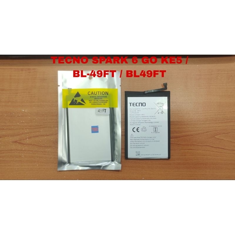 Jual BATERAI / BATRAI / BATRE / BATTERY TECNO SPARK 6 GO KE5 / BL-49FT ...