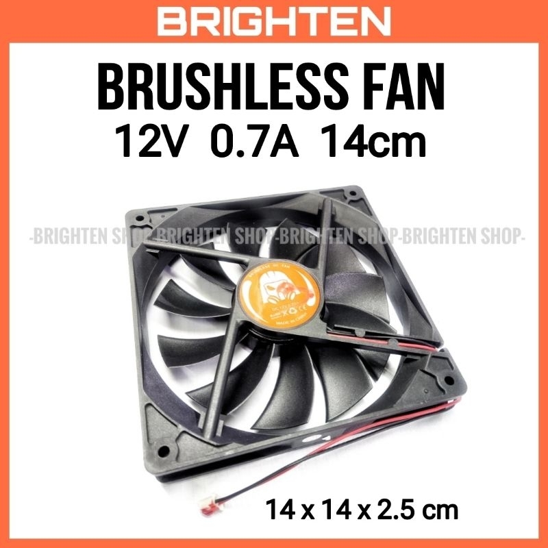 Jual Fan 14cm 12V 0.7A Kipas 14x14 tebal 2.5cm Brushless 700mA | Shopee ...