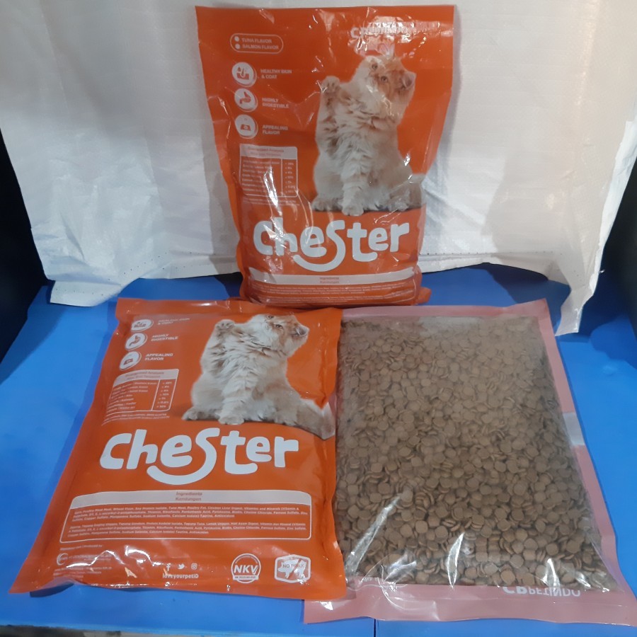 Jual CHESTER tuna makanan kucing repack 1Kg 1 Kg 800 GRAM CAT FOOD ...