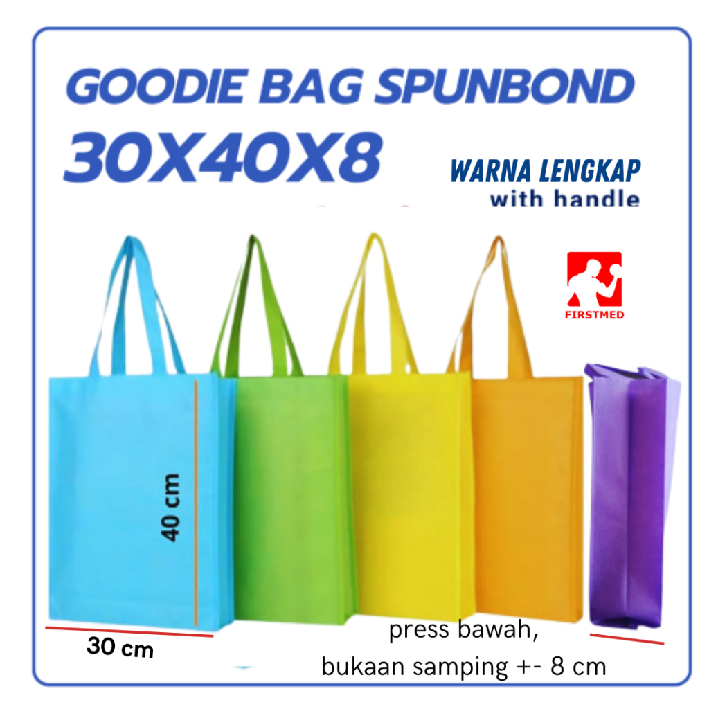 Jual GOODIE BAG 30x40 HAMPERS TAS SPUNBOND BAG WARNA POLOS TAS HAJATAN ...
