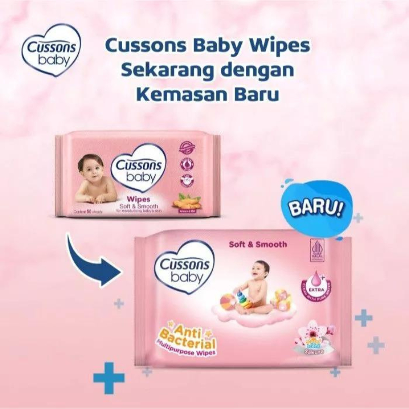 Jual Tisu basah Cussons baby (Beli 1 gratis 2) isi 45 SHEETS 1 pack ...