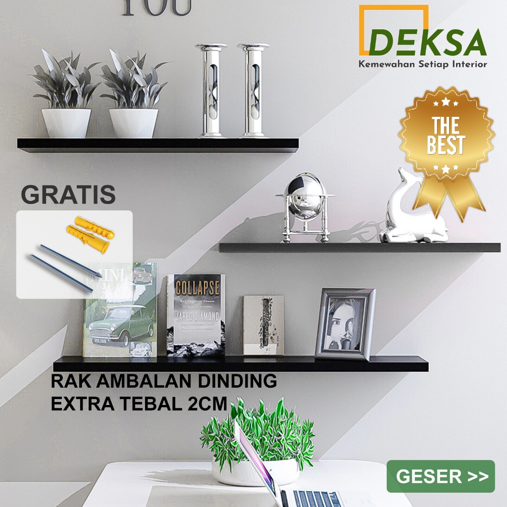 Jual Promo (1 Set Isi 2) Rak Ambalan Dinding Ruangan Berbagai Warna ...