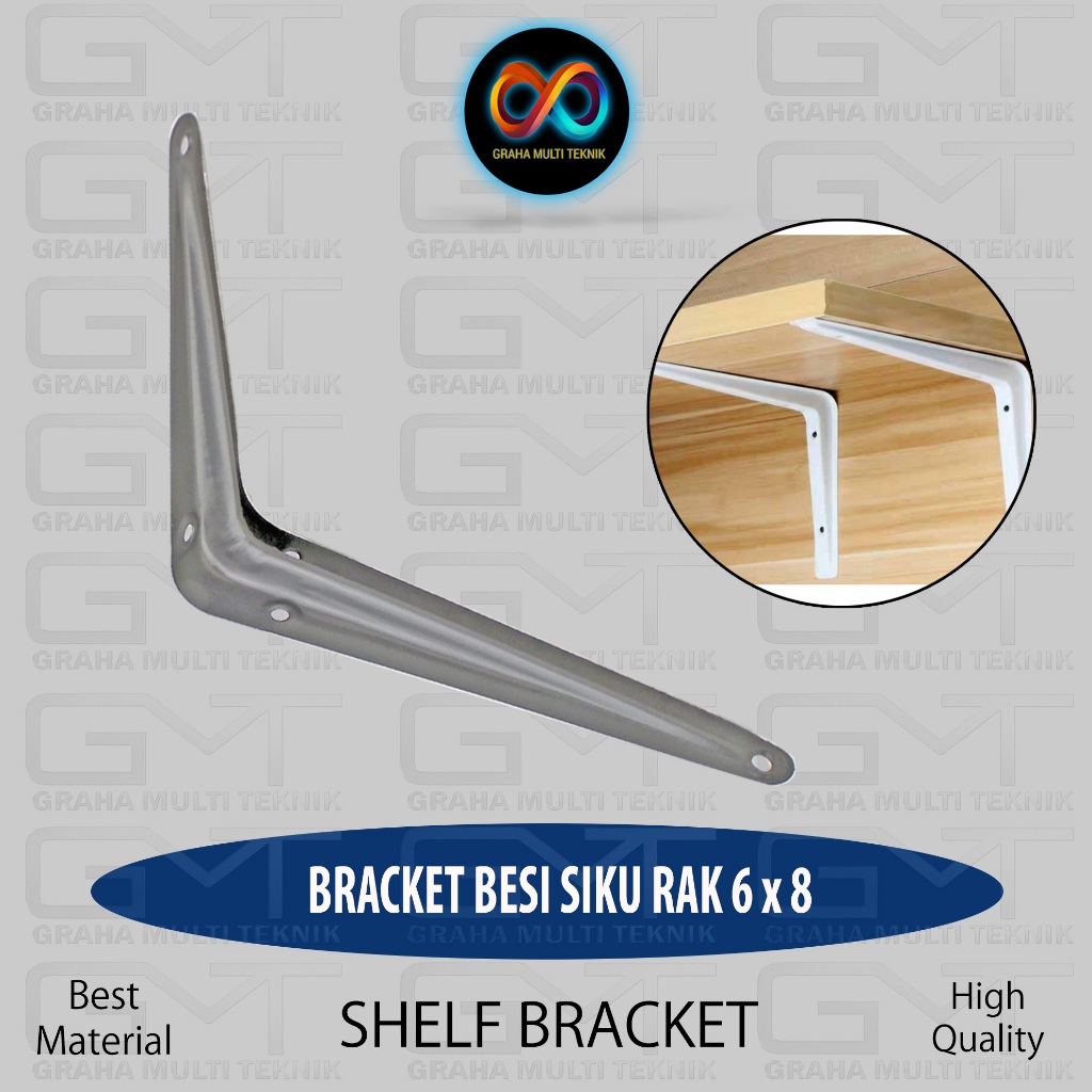 Jual Bracket Ambalan 6x8 Inch Rak Besi Siku Penyangga Papan Kayu/Besi ...