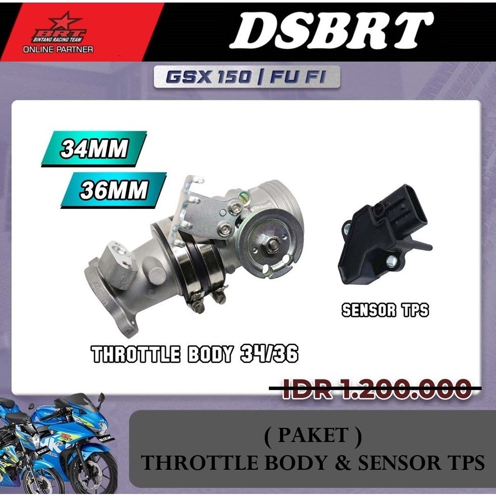 Jual THROTTLE BODY TB BRT & TPS Sensor Satria FU FI & GSX 150 Super ...