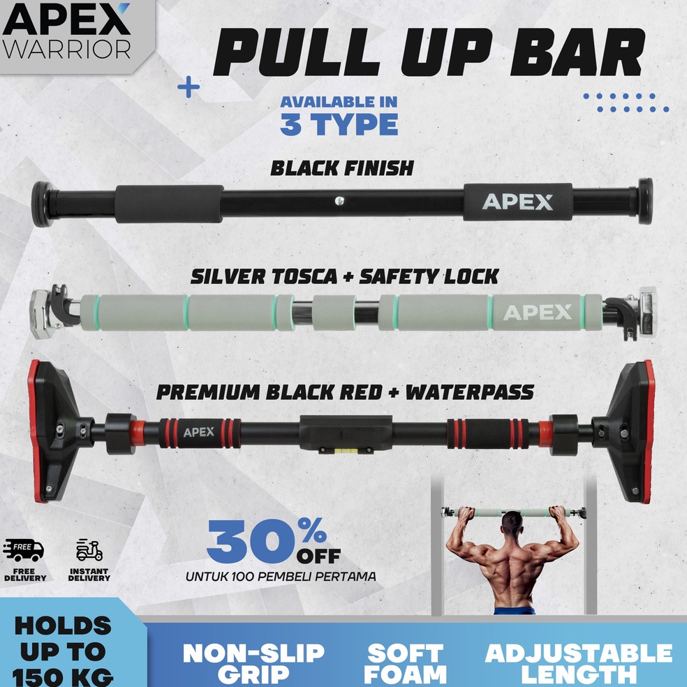 Jual Harga Spesial Apex Warrior Pull Up Bar 3 Size Tiang Pull Up Kokoh ...