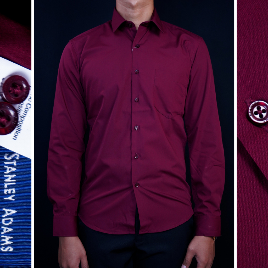 Jual STANLEY ADAMS Kemeja Pria Formal Lengan Panjang Slim Fit Merah ...
