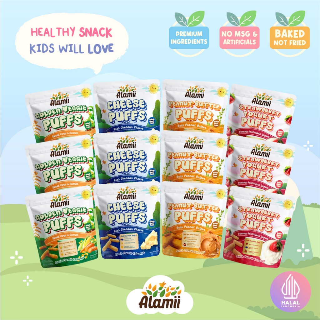 Jual Snack Sehat Anak - Alamii Puffs - Bundle Pack Isi 12 - Mix Varian ...