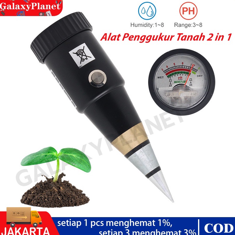 Jual Alat Ukur Kelembaban Tanah Soil Moisture PH Meter Tester VT5Alat ...