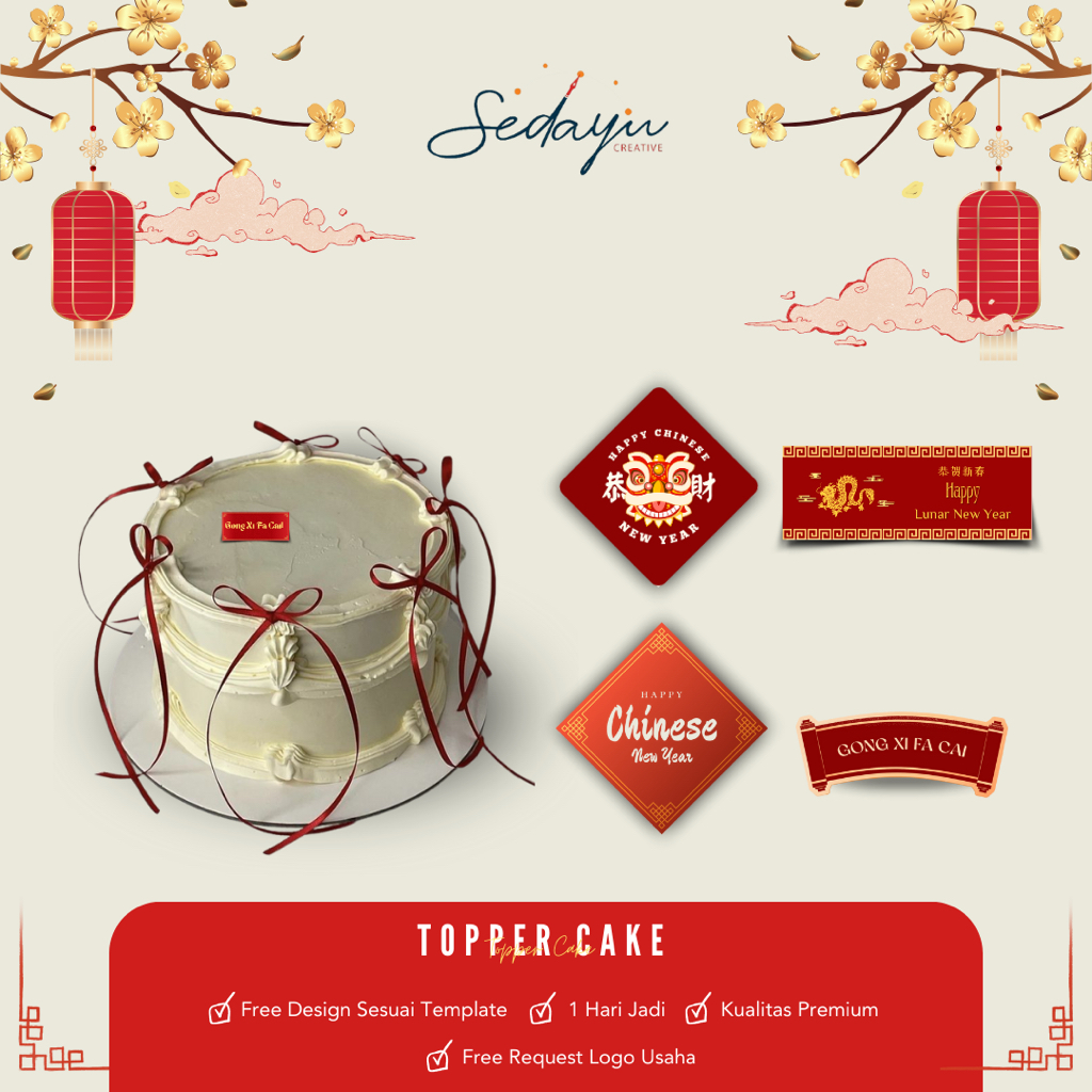 Jual Topper Cake Imlek | Topper Cake CNY | Hiasan Imlek | Topper Cake ...