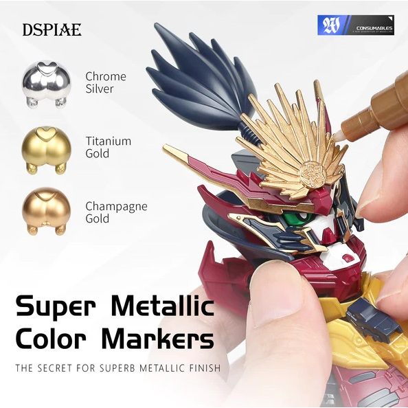 Jual DSPIAE SUPER METALLIC MKA SERIES GOLD SILVER BRONZE Marker Paint ...