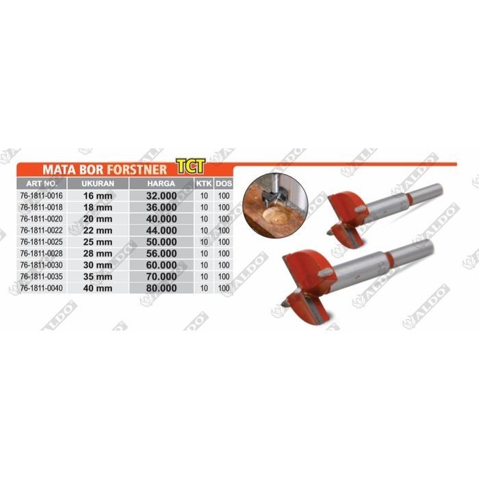 Jual Mata Bor Forstner Bit TCT 16 mm ALDO Profil Kayu Engsel Sendok ...