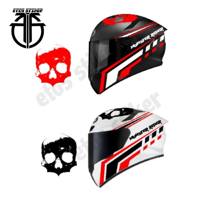 Jual Stiker helm full face motif lis strip cutting stiker mon ster ...