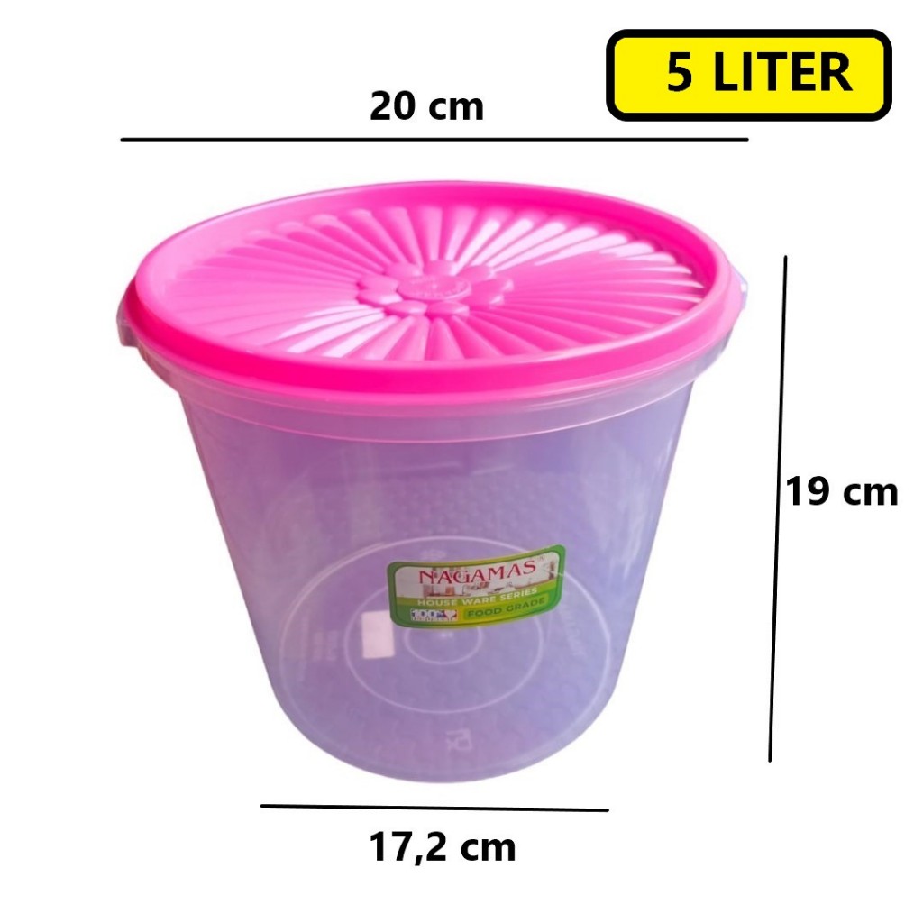 Jual TOPLES PLASTIK 5 LITER MURAH SEALWARE KELER NAGAMAS WADAH PEYEK KUE KERUPUK JUMBO 5L ...
