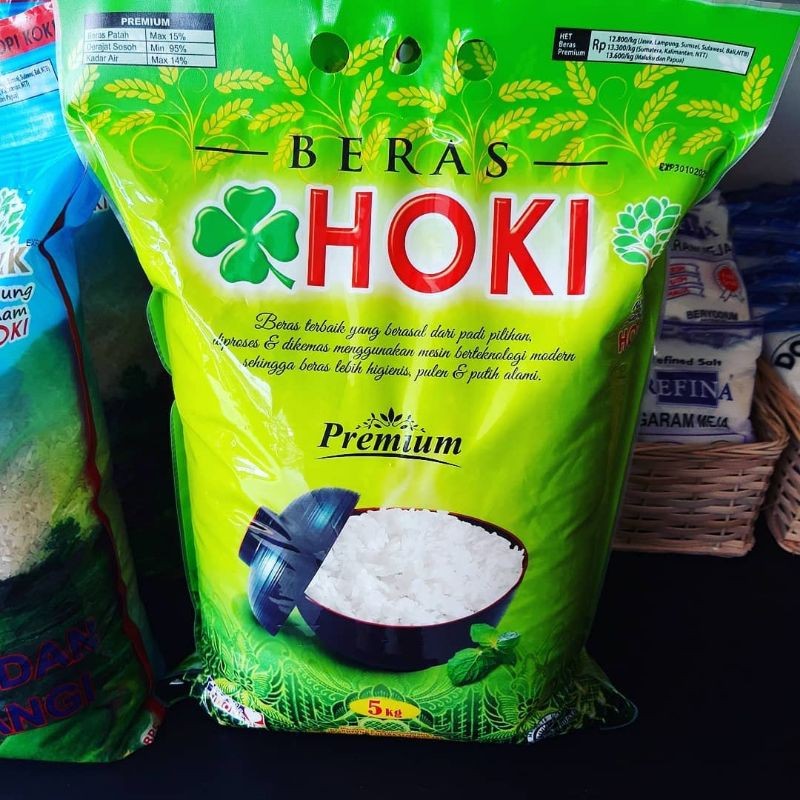 Jual Beras Premium HOKI 5 KG ( Free Ongkir Free Kardus ) | Shopee Indonesia