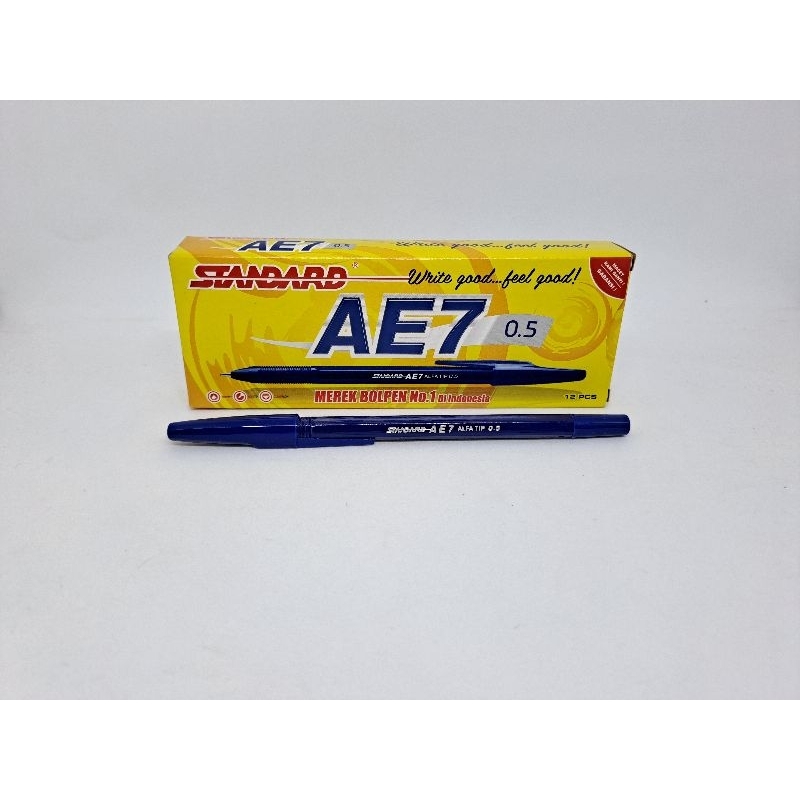 Jual PULPEN STANDARD AE7 BIRU (1PACK / 12PCS) | Shopee Indonesia