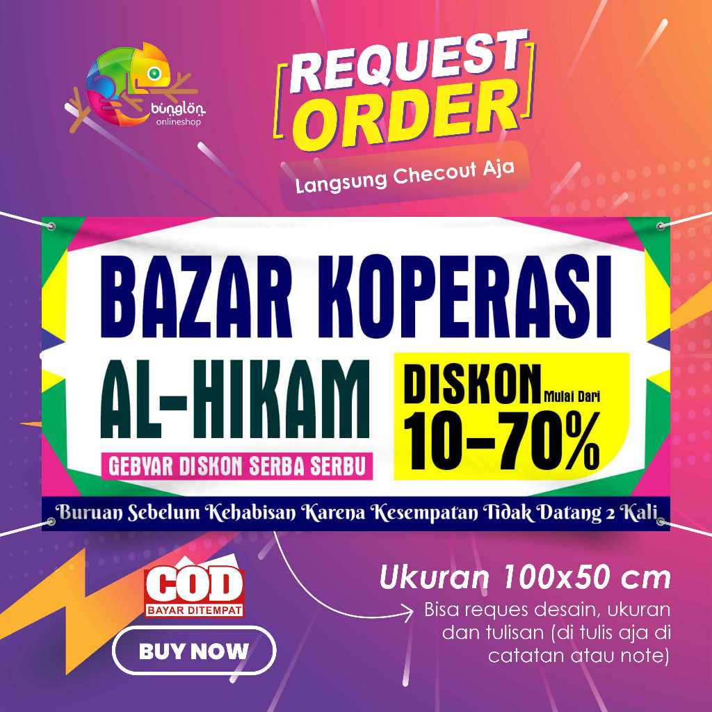 Jual Spanduk Banner 100x50 Bazar Koperasi Custom Desain | Shopee Indonesia