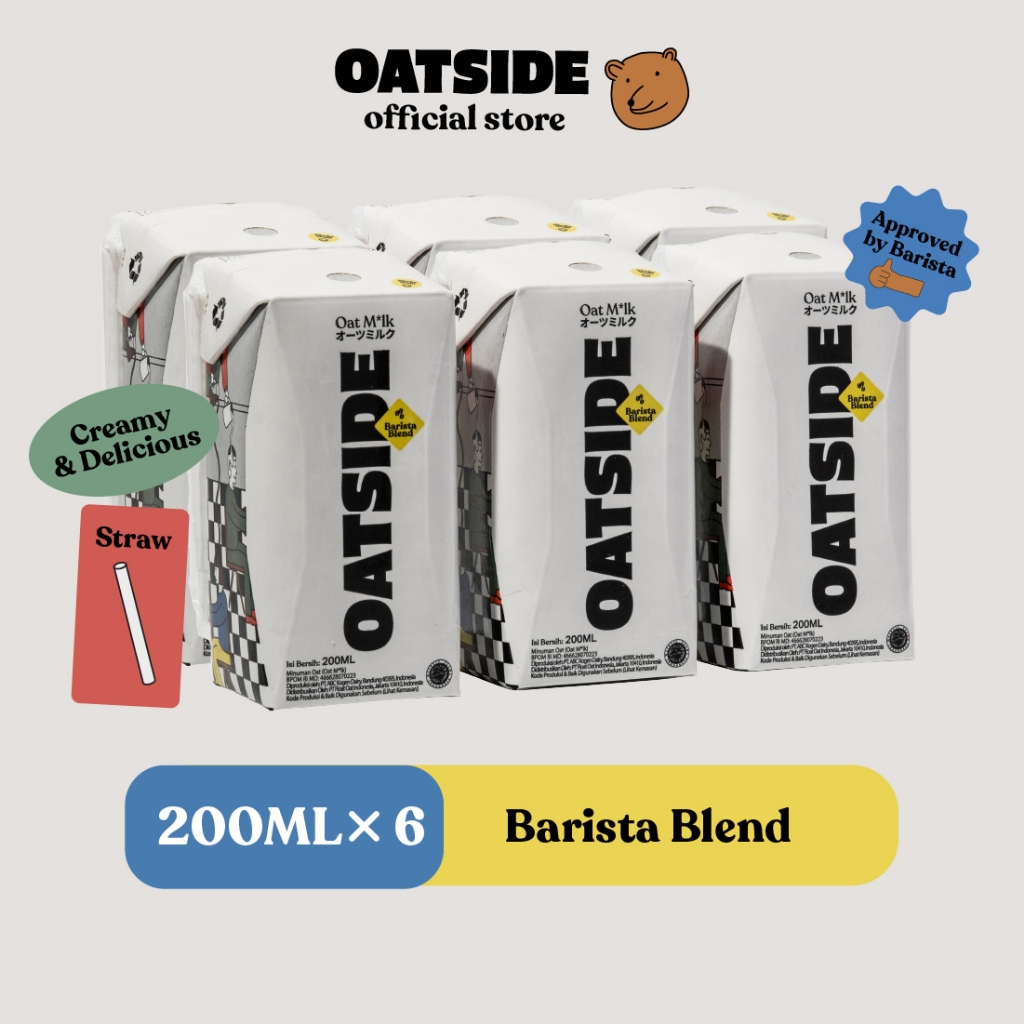 Jual OATSIDE Mini Straw Oat Milk Barista Blend 200ml (6pcs) (Kemasan ...
